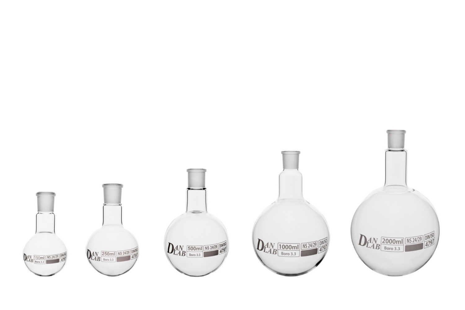 Kolba okrągłodenna 2000 ml ze szlifem 24/29 - Sklep DanLab